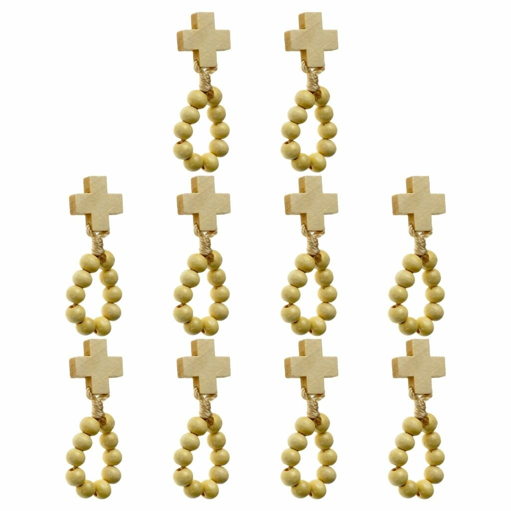 10 ниток, молитвенные деревянные четки, цепочка для пальцев, четки с крестом-цвет дерева
