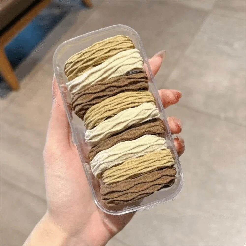 10 шт. мягкие эластичные высокоэластичные резинки для волос бесшовные толстые разноцветные эластичные ленты для волос вязаное полотенце ткань прочный