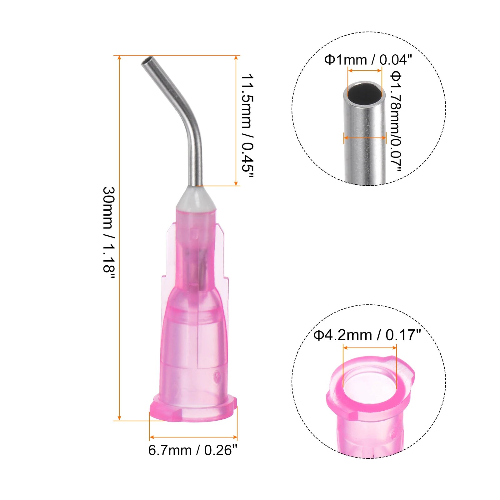 UXCELL Дозирующие иглы с тупым наконечником для клея 18G