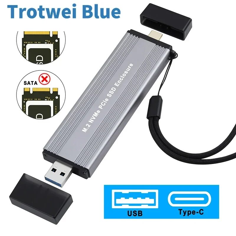 Внешний корпус SSD M.2 NVME Trotwei Blue