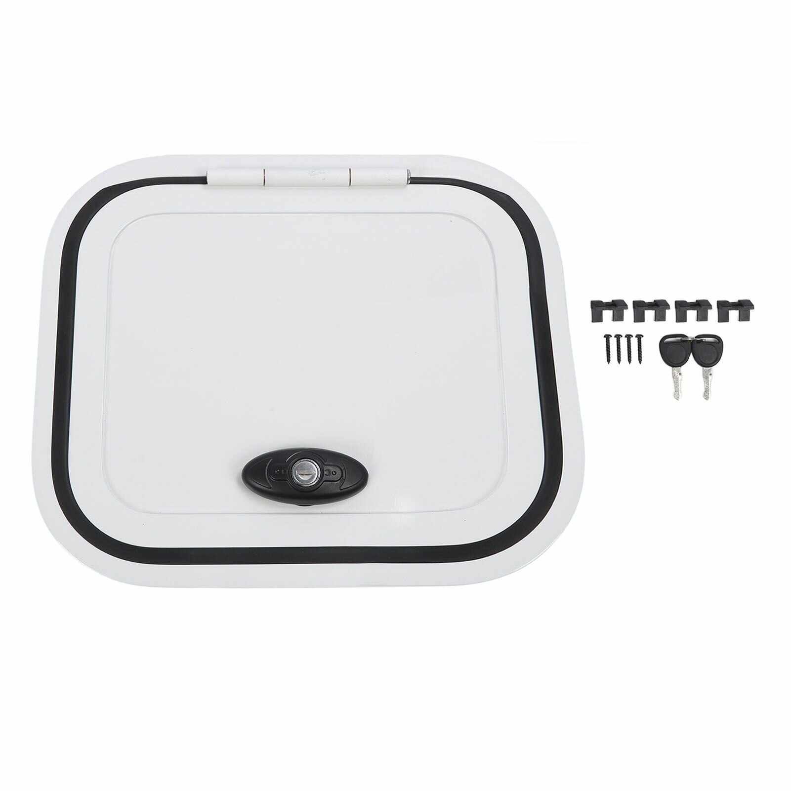 Дверь для хранения вещей в автодоме с замком, 13,66x11,61 дюйма, алюминиевый сплав, квадратная, для поверхностного монтажа, для автодома, туристического прицепа