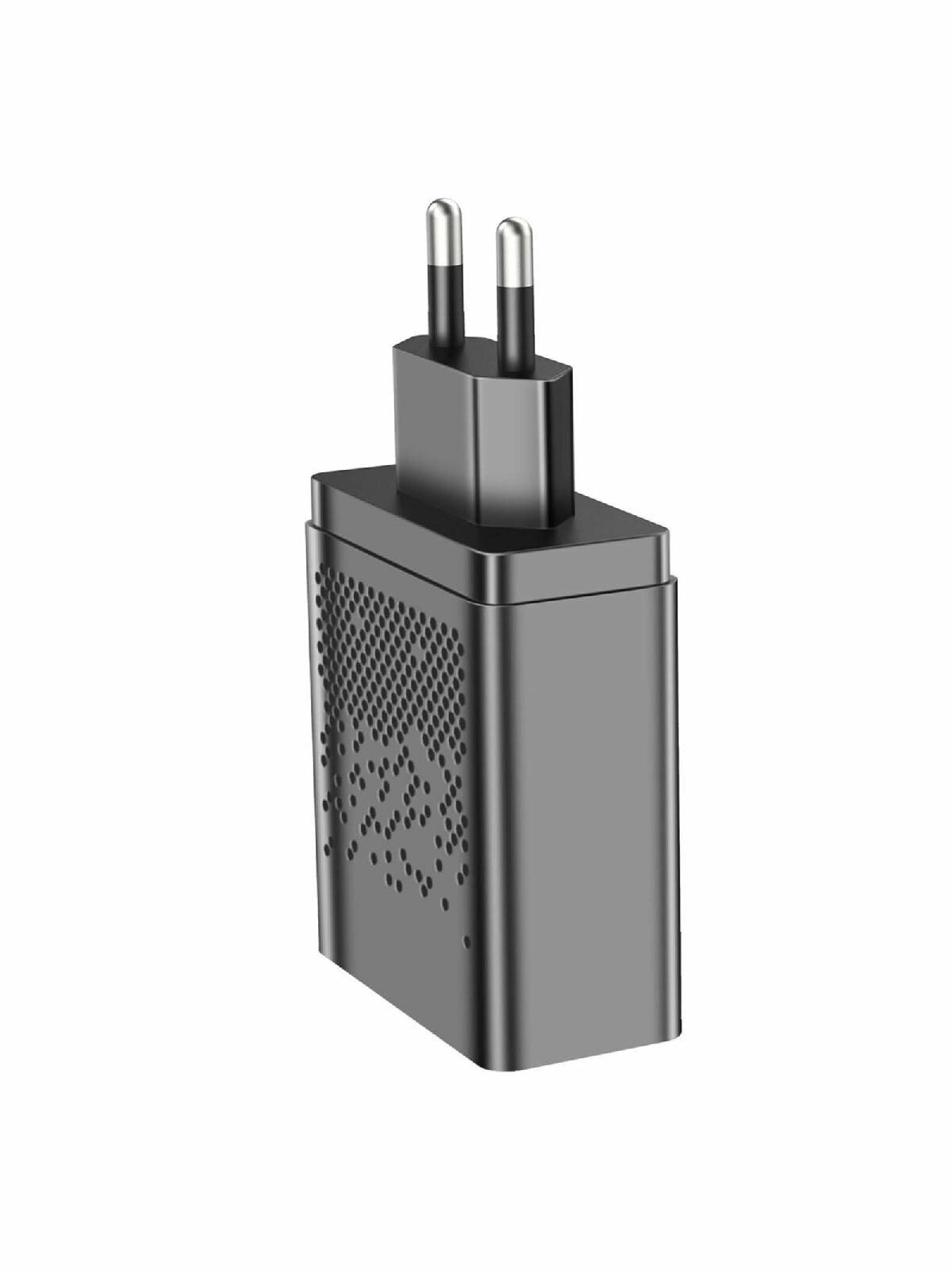 Сетевое зарядное устройство, Зарядное устройство для мобильного телефона 4USB 5-в-1 с многопортовой зарядной головкой европейского стандарта 5v3A-черный