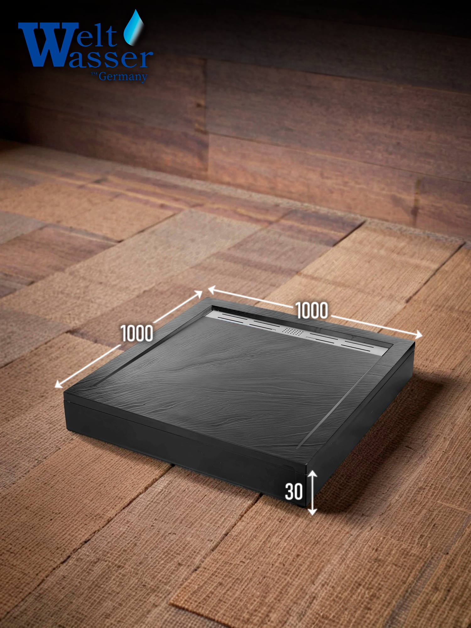 WW TRS 100 STONE BL Душевой поддон с сифоном