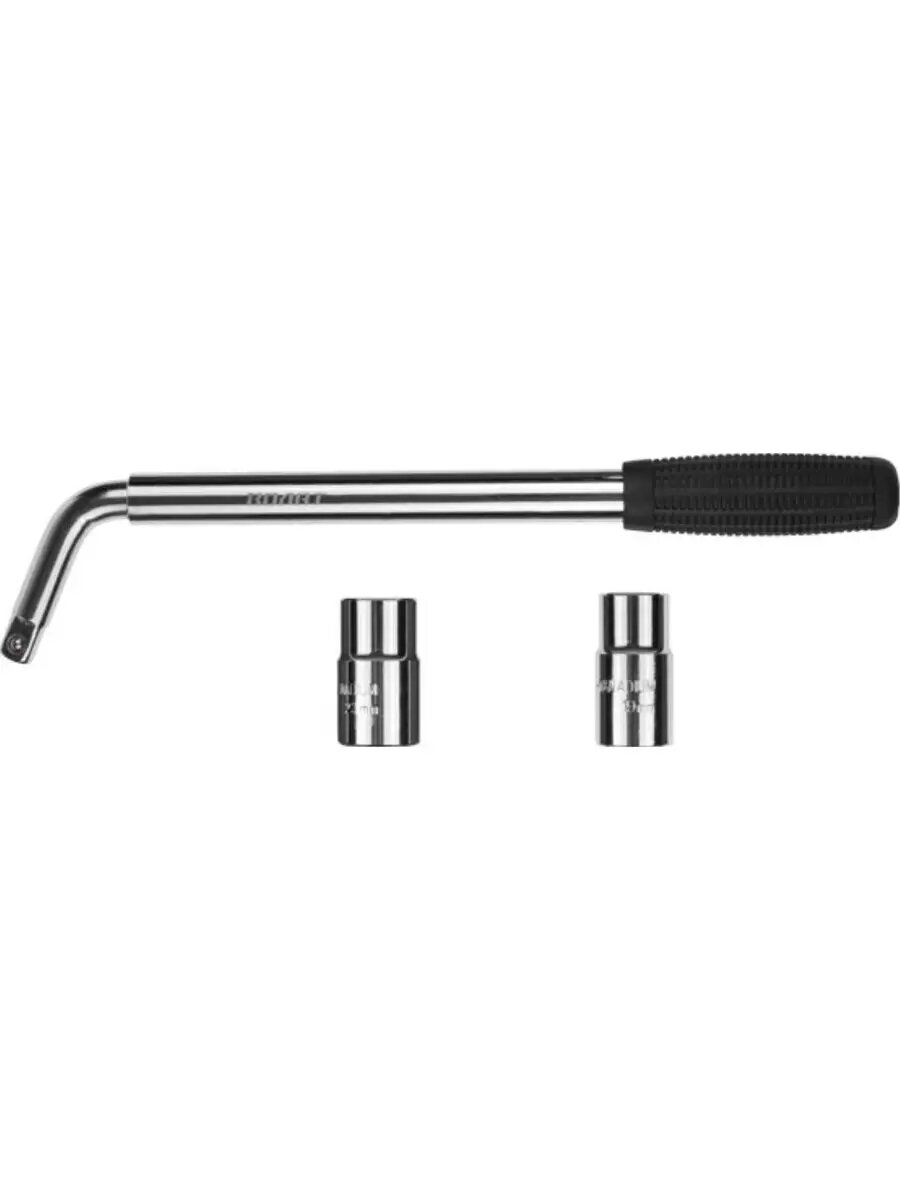 Вороток Г-образный 1/2" телескоп. 310-470мм с головками волат (головки 17/19мм и 21/23мм) (19080-01)