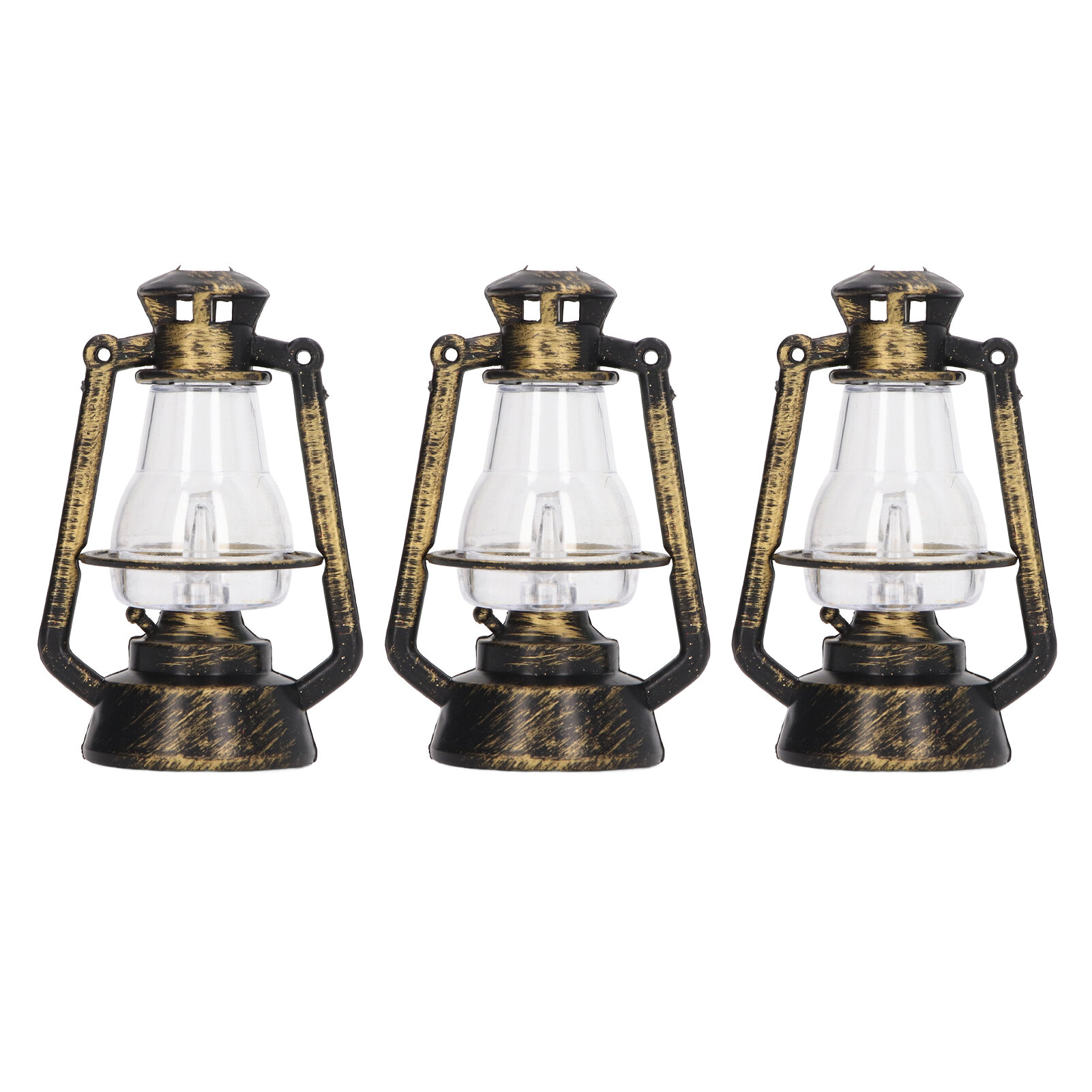 3Pcs Dollhouse Kerosene Lamp Retro DIY Illuminated Miniature for 1/12 1/6 Dollhouses Decorations