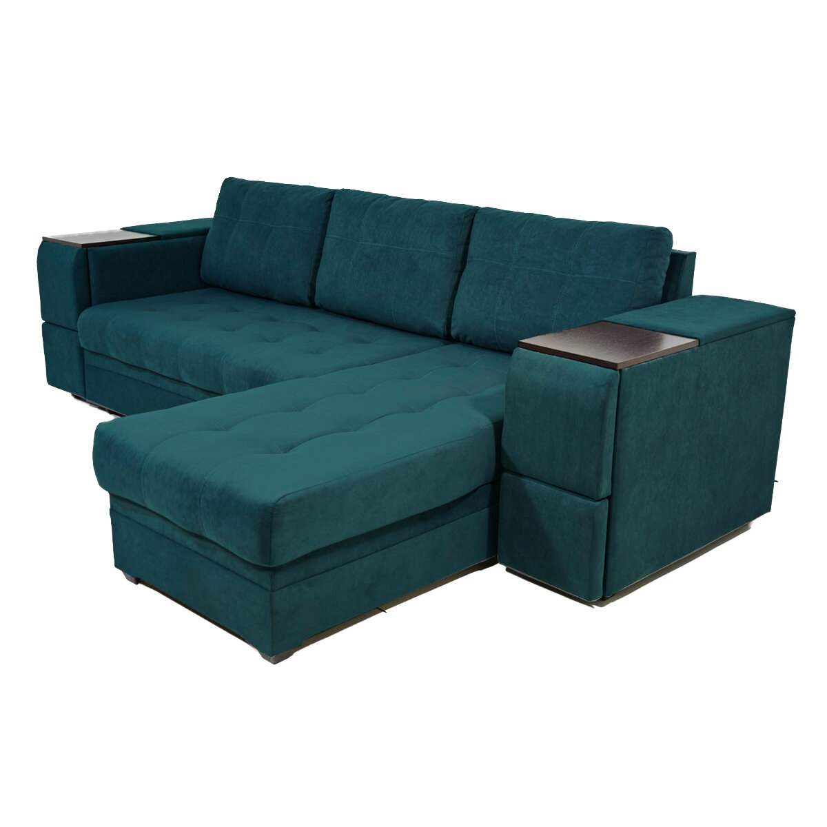 Диван Инвуд Лайт 2 угловой Барный Vita 028 изумрудный (правый) (стол как смотришь слева) 260х160х88