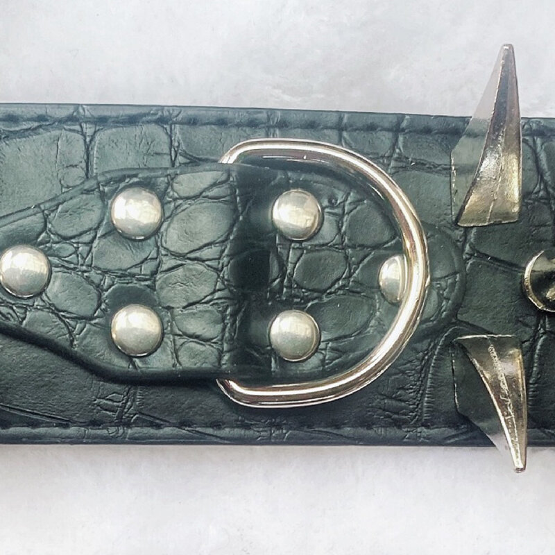 Ошейник с шипами, стильный регулируемый ошейник из искусственной кожи с шипами и заклепками, ошейник для собак средних и больших размеров, черный