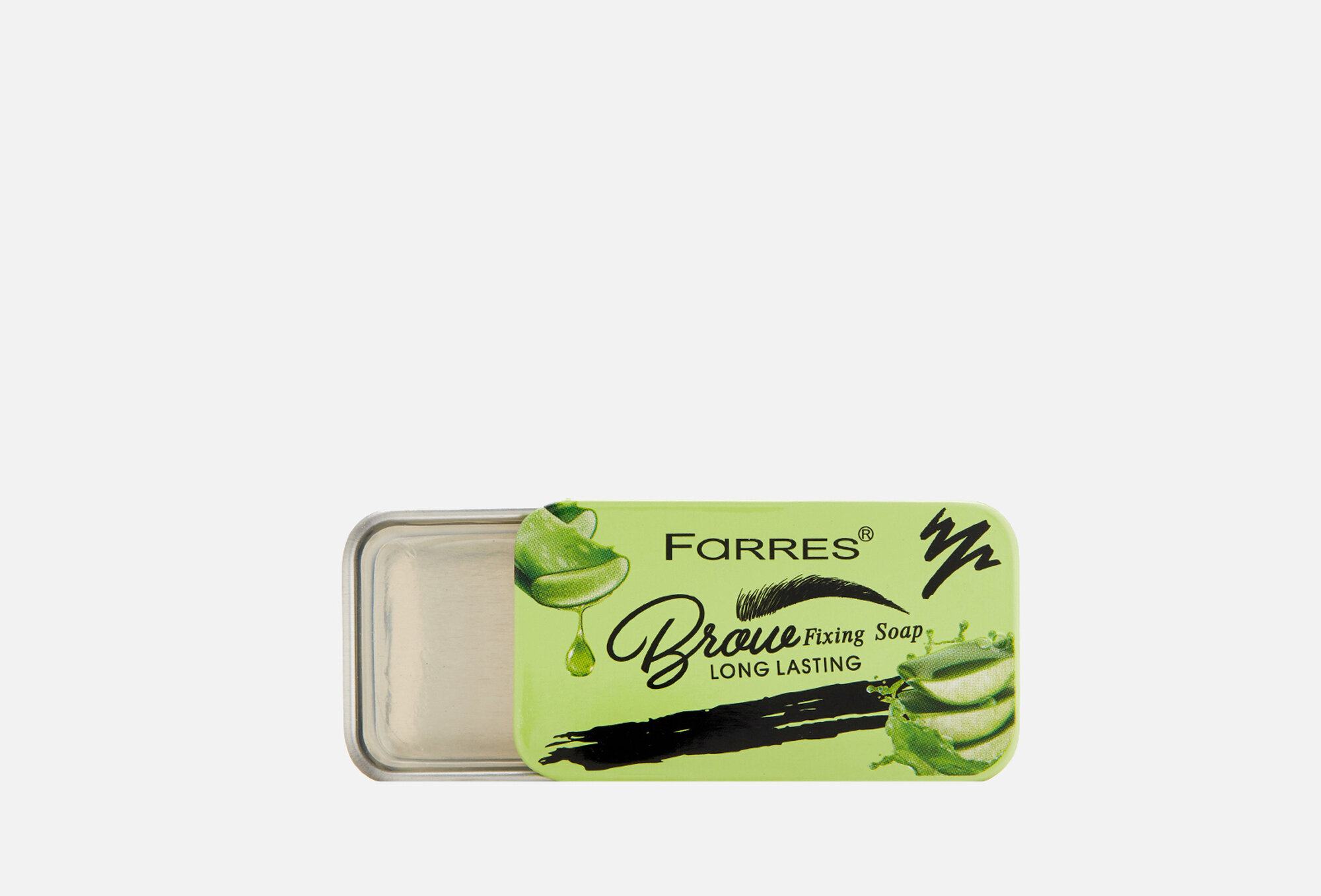 Мыло-фиксатор для бровей с алоэ FARRES Eyebrow-flash soap with aloe 13 г прозрачный