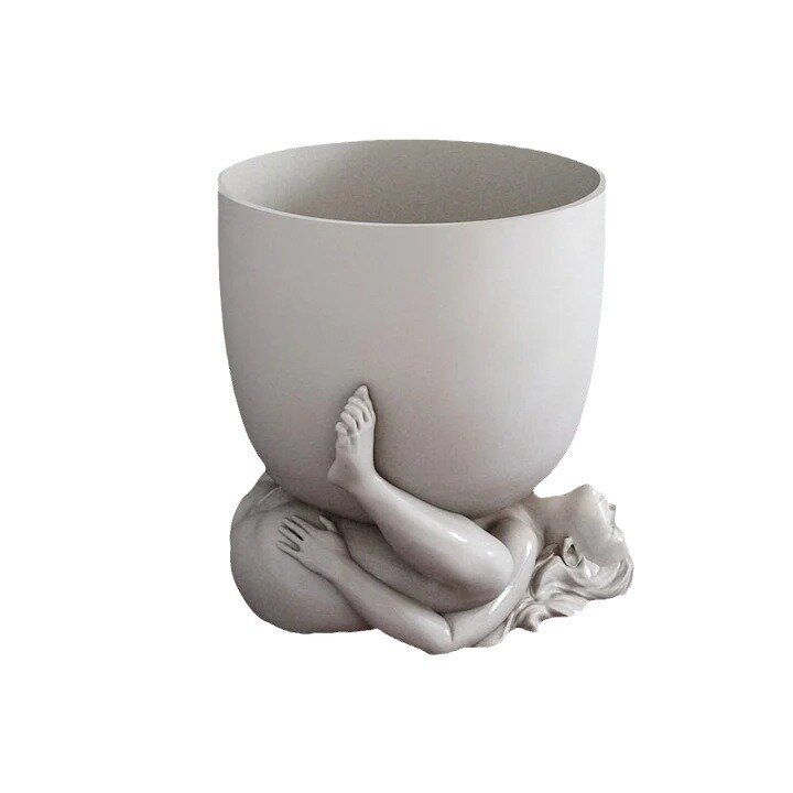 Креативный цветочный горшок из смолы в форме человеческого тела, художественный цветочный горшок, уникальная женская скульптура, кашпо, современный декоративный цветочный горшок для суккулентов, украшение для внутреннего балкона, стола, гостиной