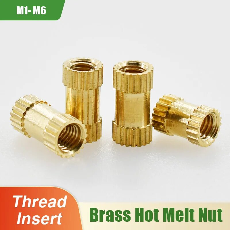 Латунные гайки M1-M6 с медной вставкой 50 шт M1.6(OD2.5mm), Length 3mm