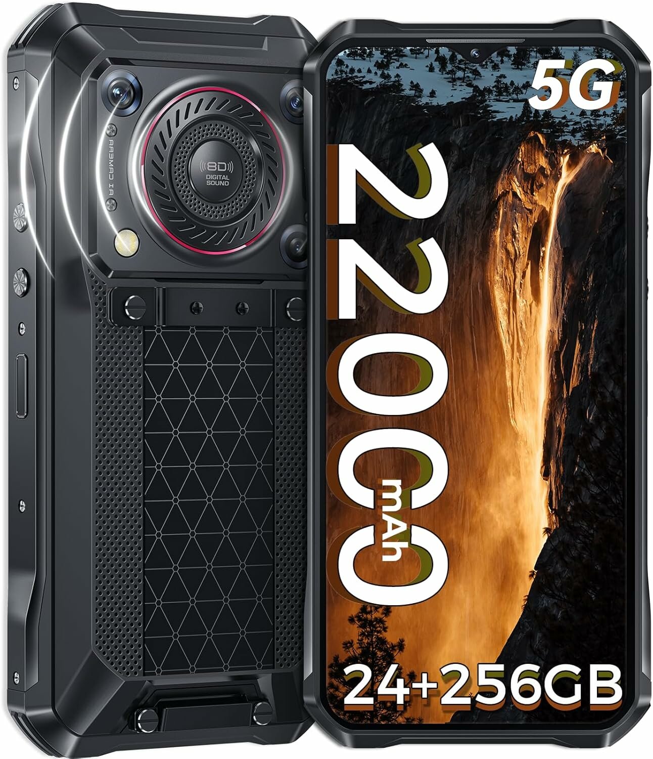 Защищенный смартфон OUKITEL WP33 Pro 5G — 22000 мА·ч, 33 Вт, быстрая зарядка, 8 ГБ ОЗУ, 256 ГБ