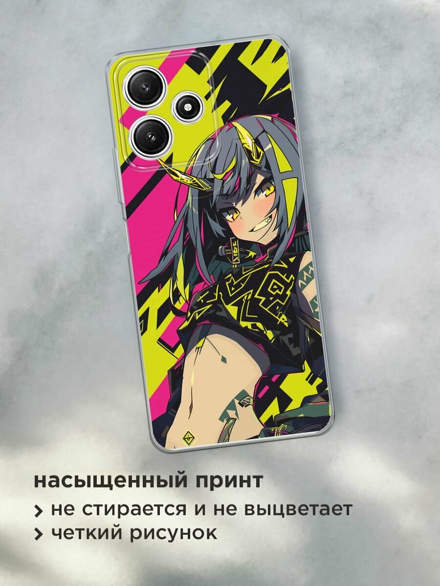 Чехол на Xiaomi Redmi 12 / Сяоми Редми 12 с принтом "Девушка в кибер костюме" — фото 1