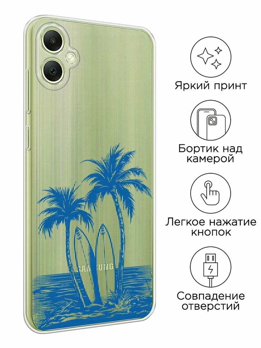 Чехол на Samsung Galaxy A05 / Самсунг Галакси A05 с принтом "Сёрфинг на островах 1", прозрачный — фото 1