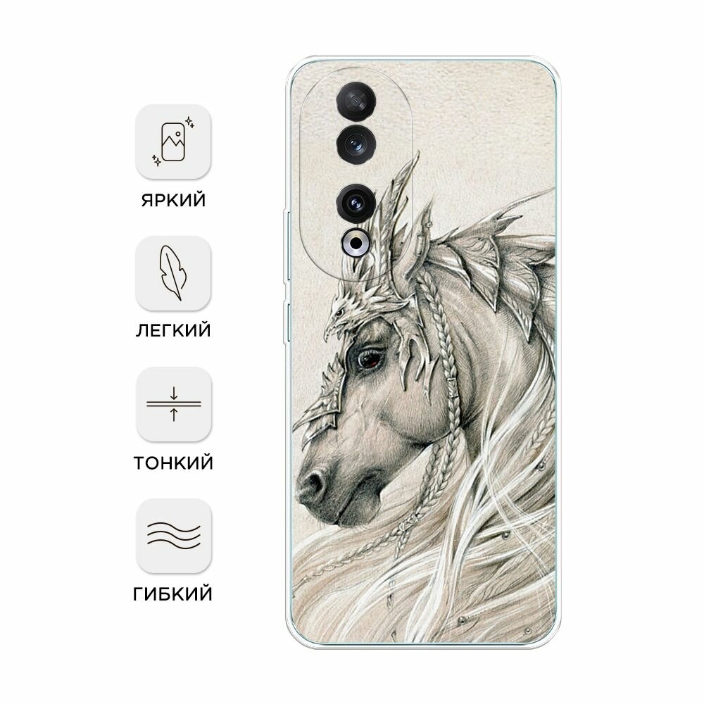 Силиконовый чехол на Honor 90 / Хонор 90 с принтом Мифическая лошадь — фото 1