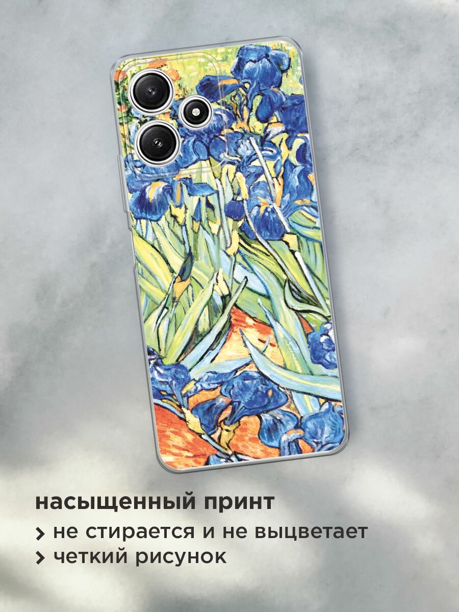 Чехол на Xiaomi Redmi 12 / Сяоми Редми 12 с принтом "Ирисы Ван Гог" — фото 1