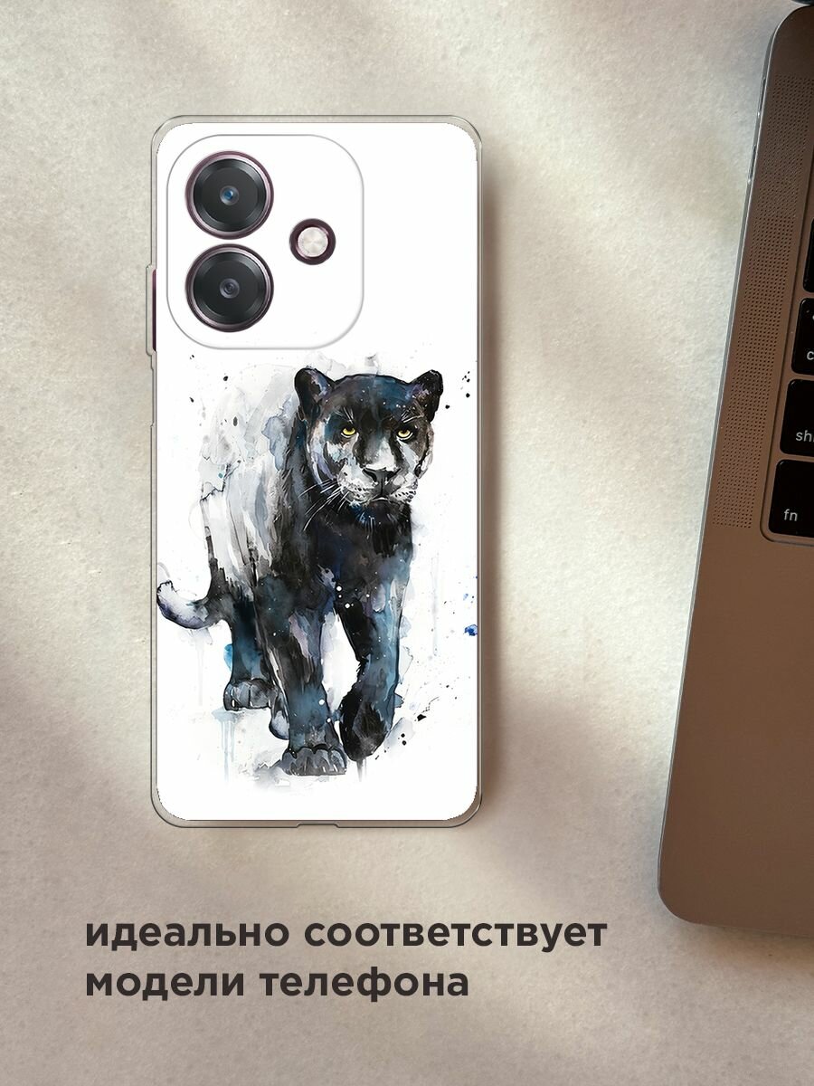 Чехол на Oppo A3/A3x / Оппо А3/A3x с принтом "Пантера арт 3" — фото 1