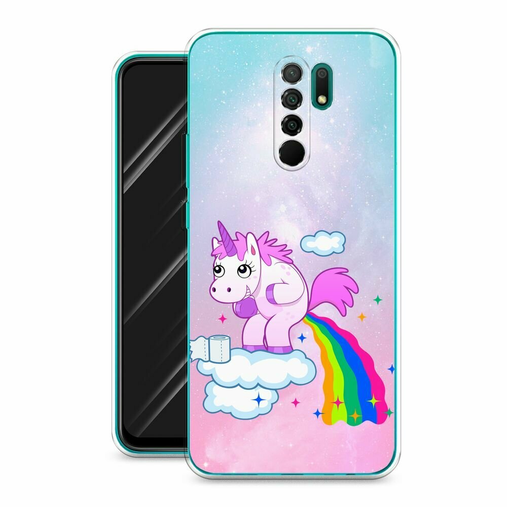 Чехол на Xiaomi Redmi 9 / Сяоми Редми 9 с принтом "Единорог какает" — фото 1