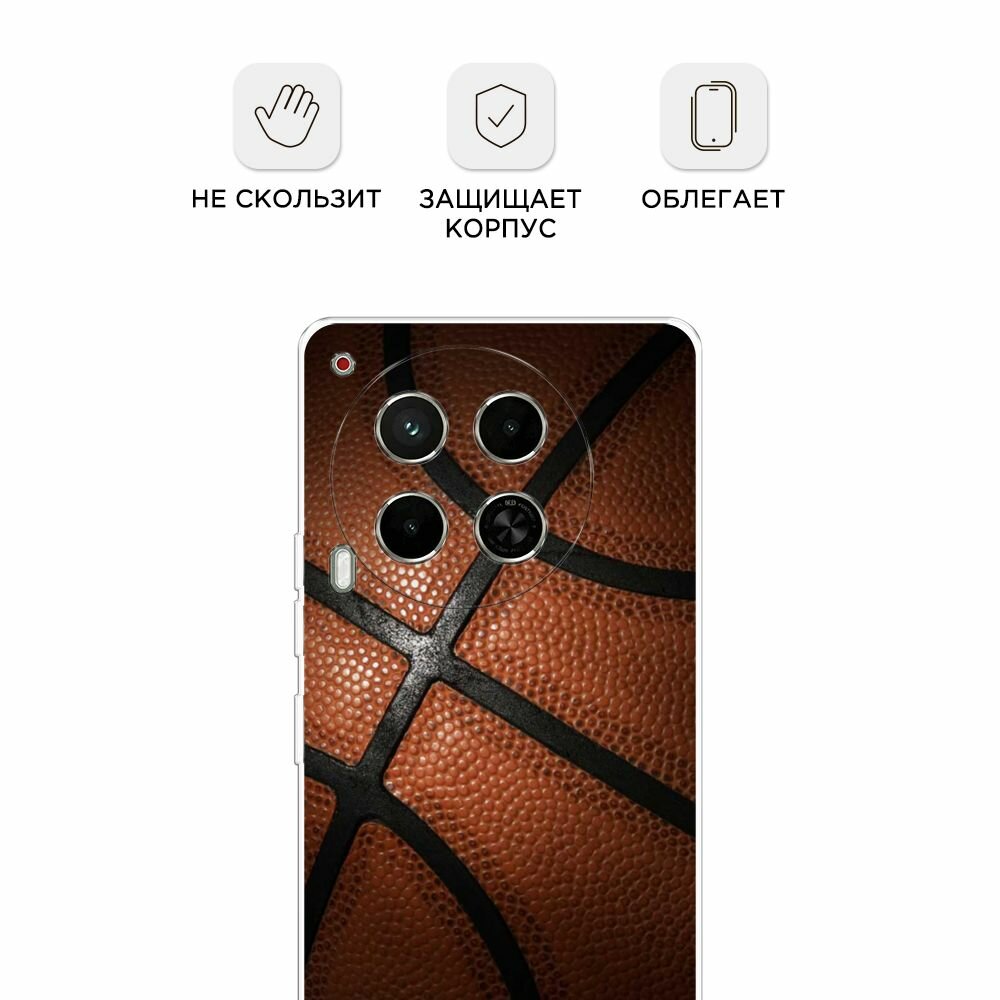 Чехол на Tecno Camon 30 5G / Текно Камон 30 5G с принтом "Баскетбольный мяч" — фото 1