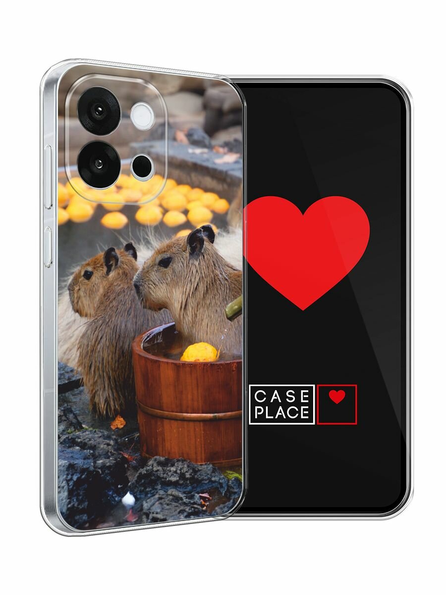 Чехол на OnePlus 13T / Ван Плас 13Т с принтом "Капибары отмокают" — фото 1