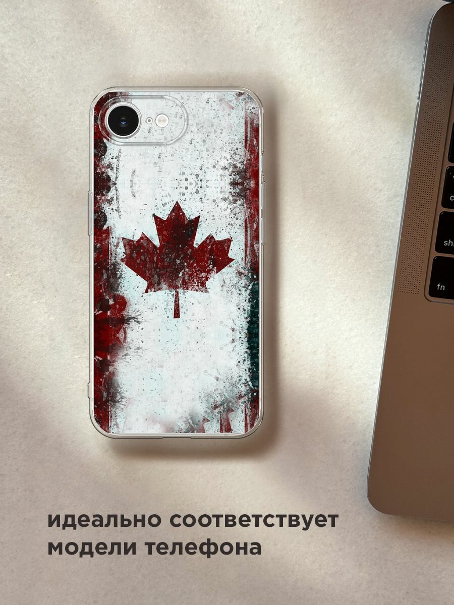 Силиконовый чехол на Apple iPhone 16e/17e / Айфон 16е/17e с принтом "Канада" — фото 1