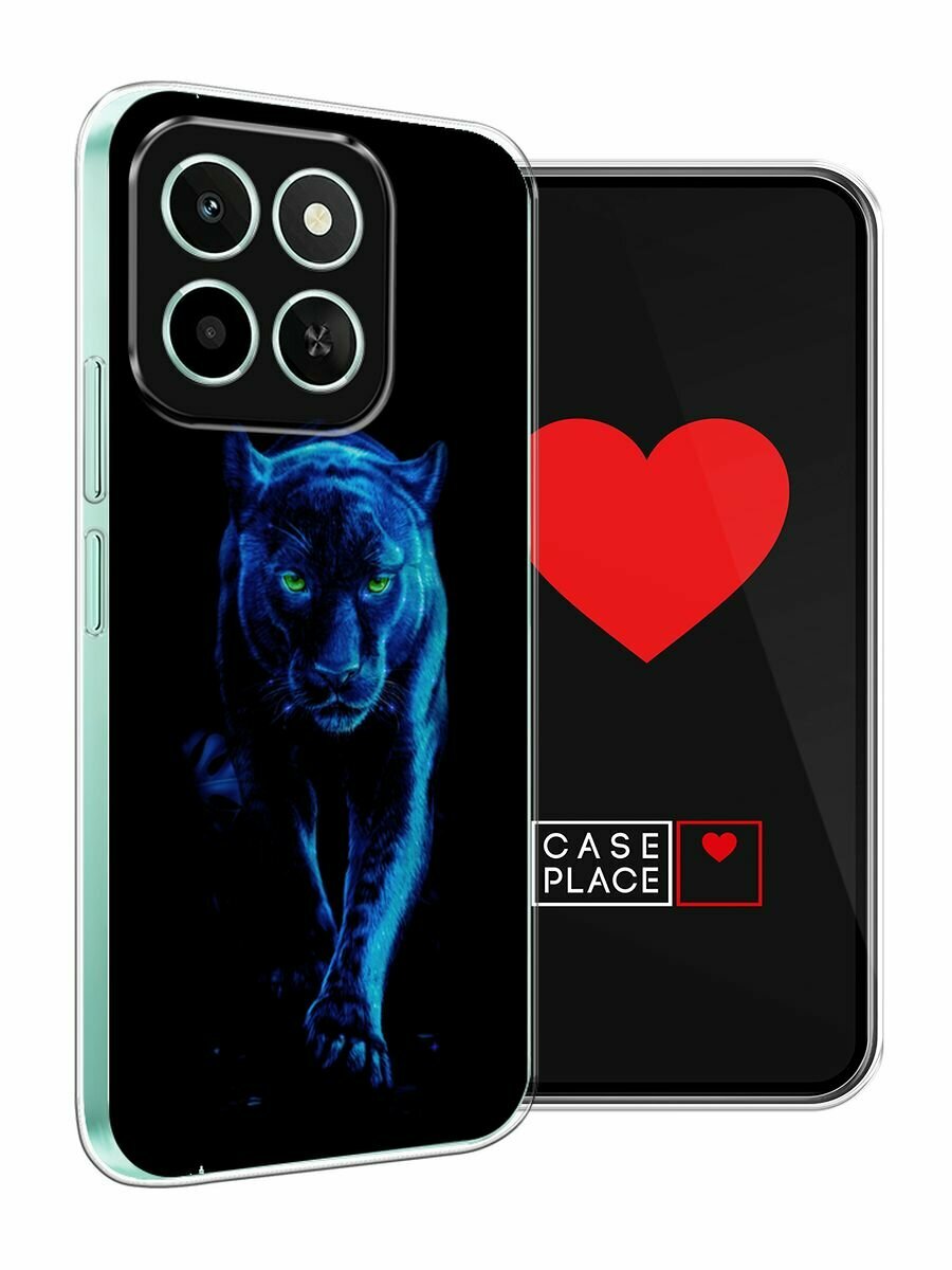 Чехол на Honor X6c / Хонор X6c с принтом "Пантера в лунном свете" — фото 1