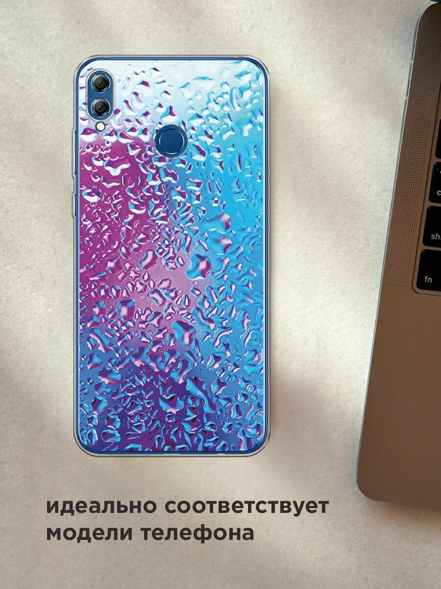 Силиконовый чехол на Honor 8X / Хонор 8Х с принтом "Капли на стекле" — фото 1