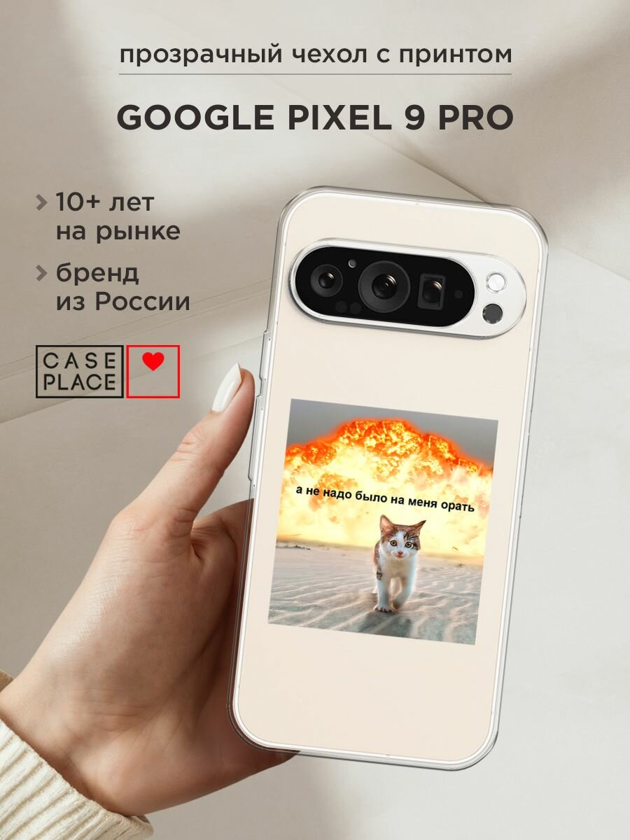Чехол на Google Pixel 9 Pro / Гугл Пиксель 9 Про с принтом "Не надо было орать", прозрачный