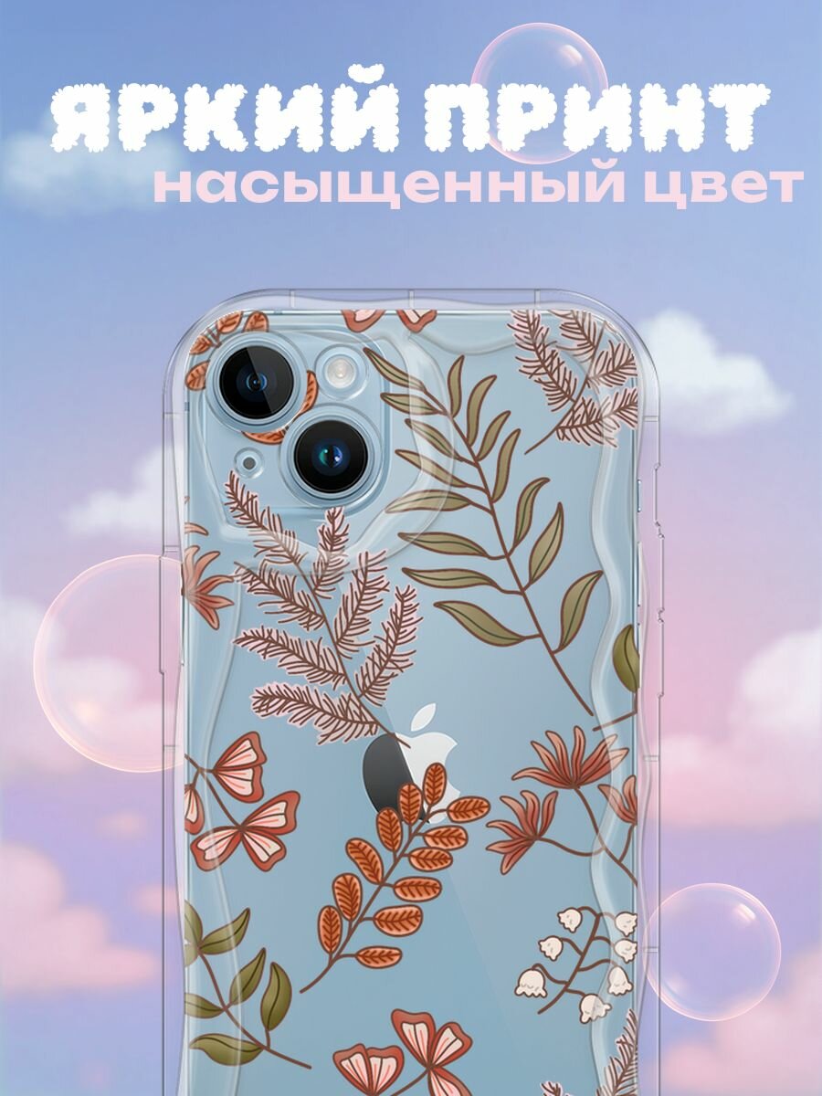 Чехол на Apple iPhone 14 / Айфон 14 с принтом "Винтажные полевые цветы 4" — фото 1