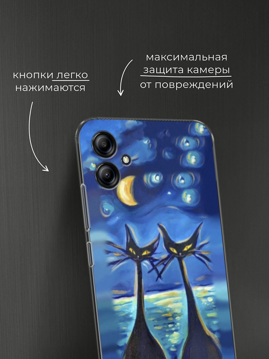 Чехол на Samsung Galaxy A04e / Самсунг A04e с принтом "Влюбленные котики 7" — фото 1