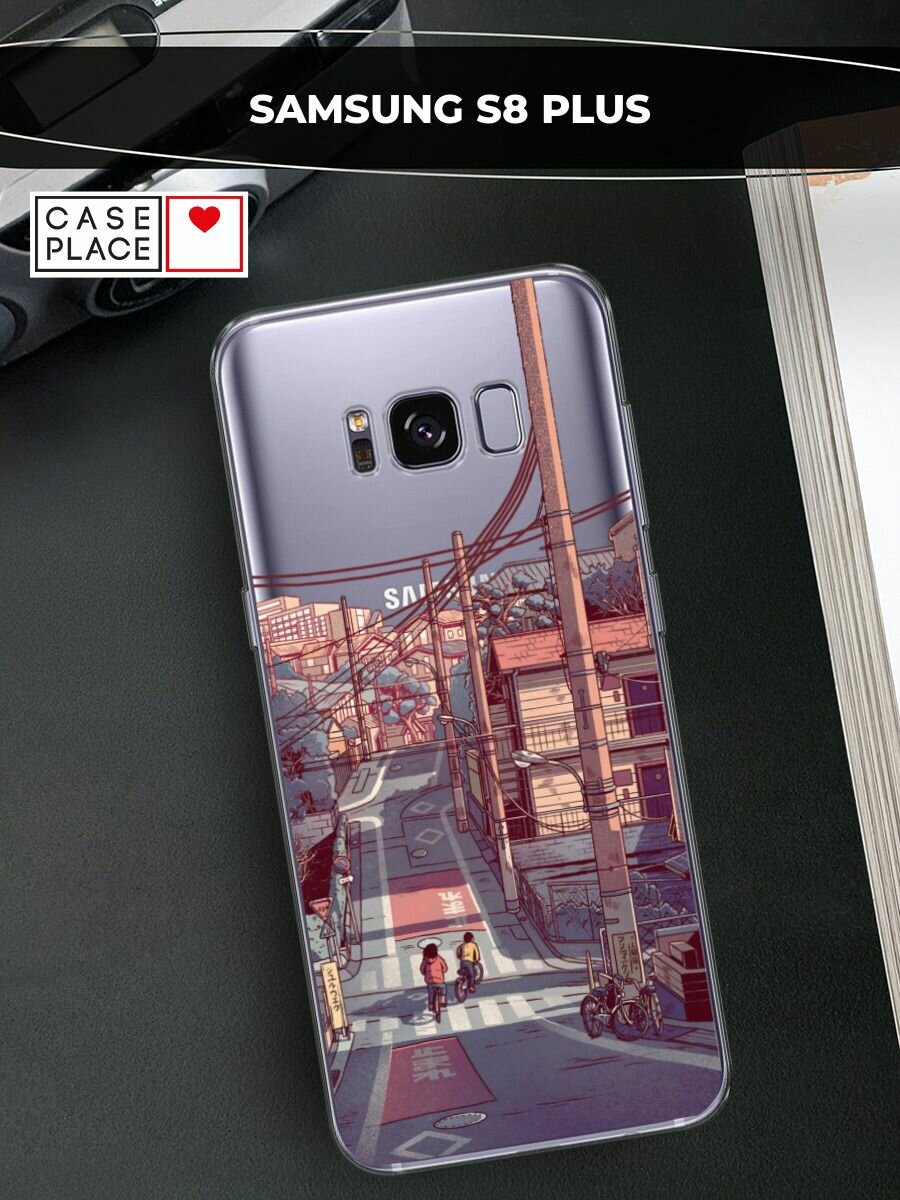 Чехол на Samsung Galaxy S8 + / Самсунг Галакси С8 Плюс с принтом "Закат на японской улице", прозрачный