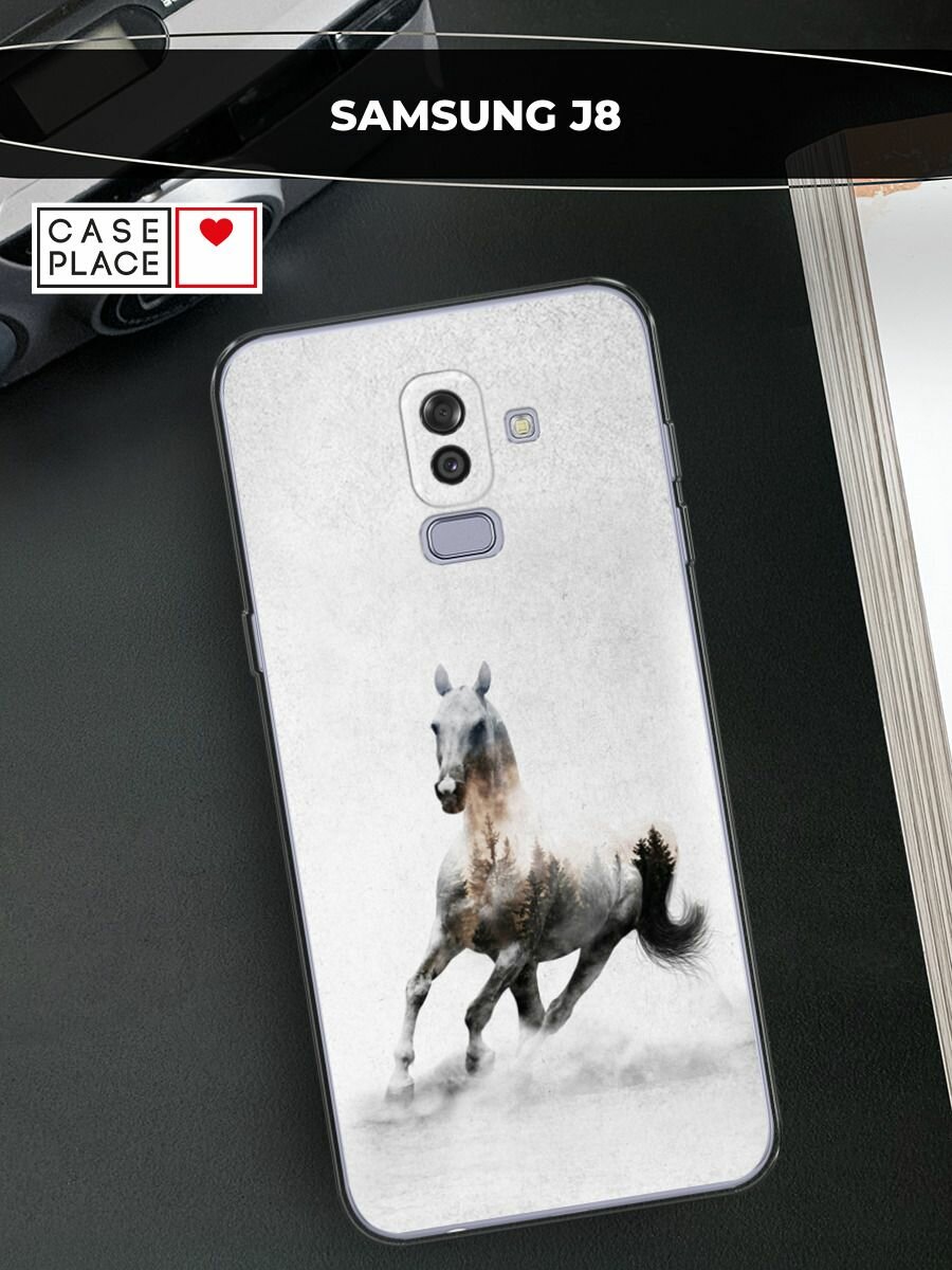 Чехол на Samsung Galaxy J8 / Самсунг Галакси Джей 8 с принтом "Лошадь лес"