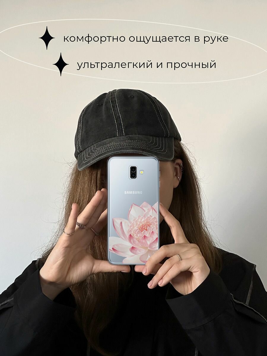 Чехол на Samsung Galaxy J6 + / Самсунг Галакси J6 Плюс 2018 с принтом "Стеклянный лотос" — фото 1