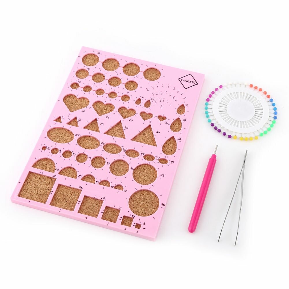 Набор для квиллинга, бумага для квиллинга и инструменты: доска-шаблон из пластика и мягкой древесины, ручка с прорезью, 40 игл для бисера и пинцет