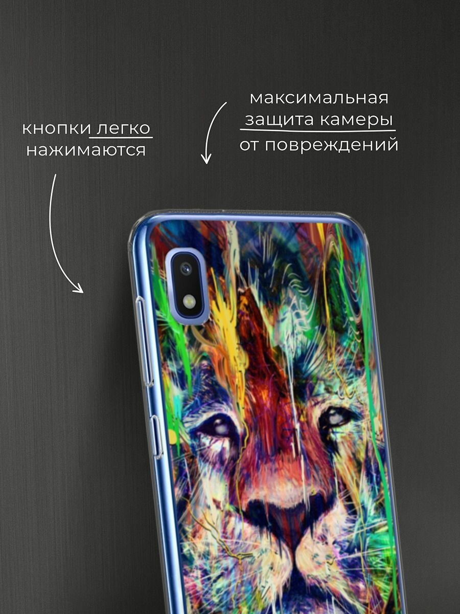 Чехол на Samsung Galaxy A10 / Самсунг Галакси А10 с принтом "Лев арт 6" — фото 1
