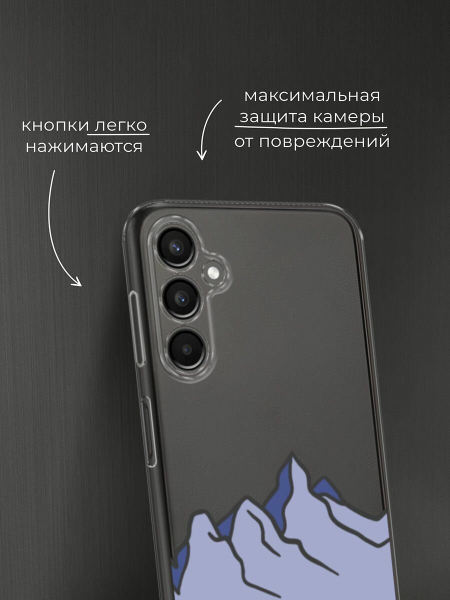 Чехол на Samsung Galaxy A24 / Самсунг Галакси A24 с принтом "Гора", прозрачный — фото 1