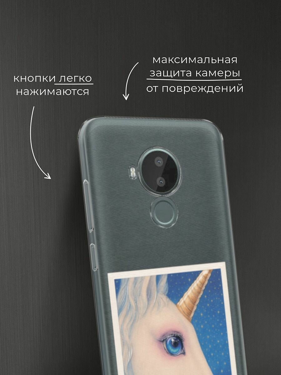 Чехол на Nokia C30 / Нокия C30 с принтом "Глаз единорога" — фото 1