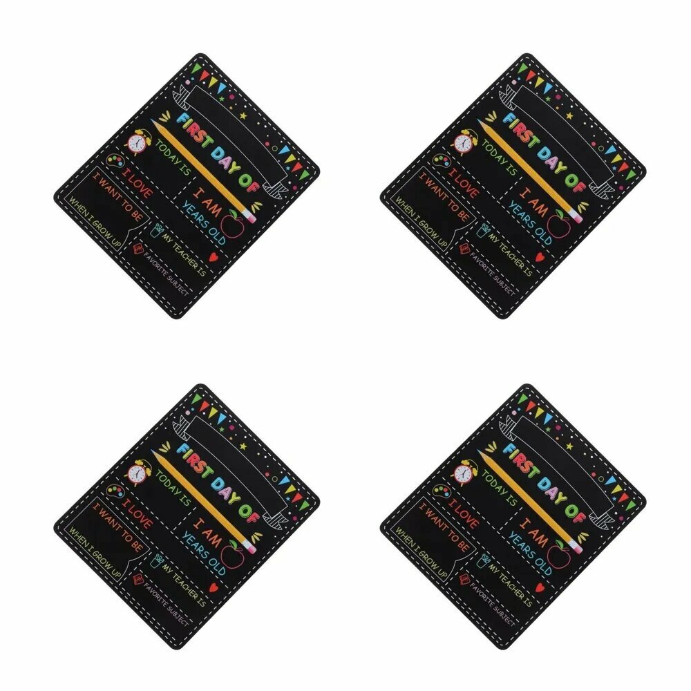 Деревянная школьная меловая доска черного цвета для первого и последнего дня, 4 шт