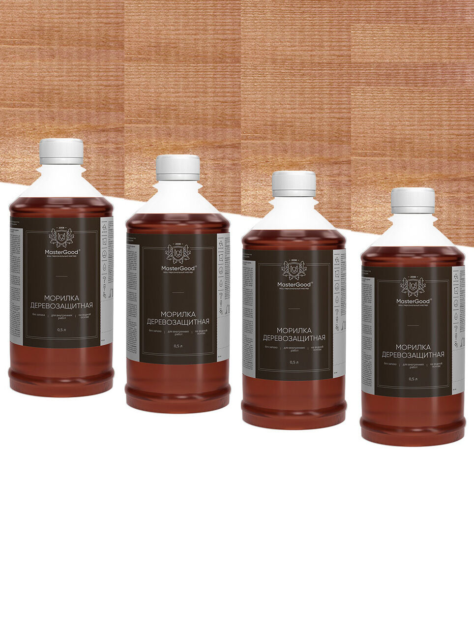 Морилка водная антисептическая махагон 0,5 л (4 шт.)