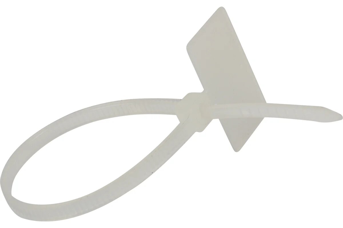 REXANT хомут с площадкой под маркер 100x2,5 мм белый 100 шт 07-0106-2 маркировки кабелей