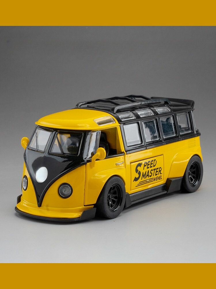 1:32 Масштабная модель Volkswagen T1 металлическая инерционная машинка со звуком