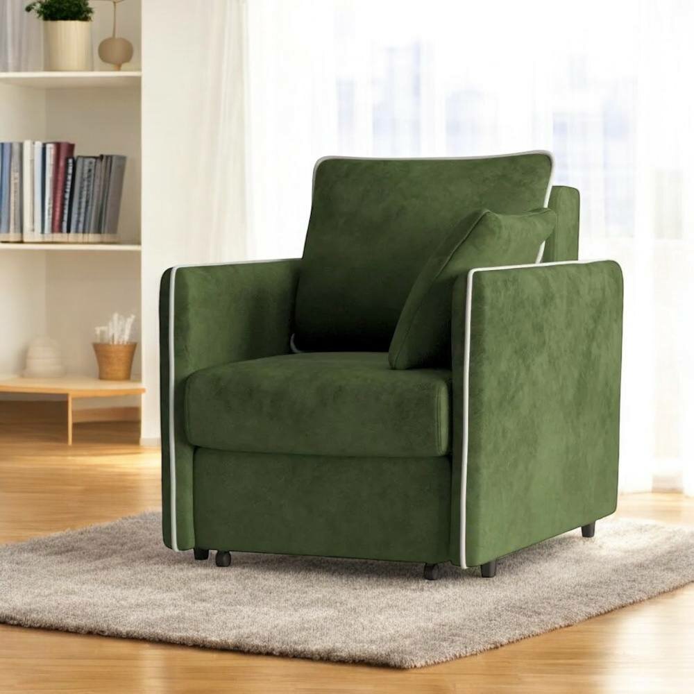 Кресло-кровать Cardinal, Для Дома, Антивандальный велюр, Цвет: зеленый