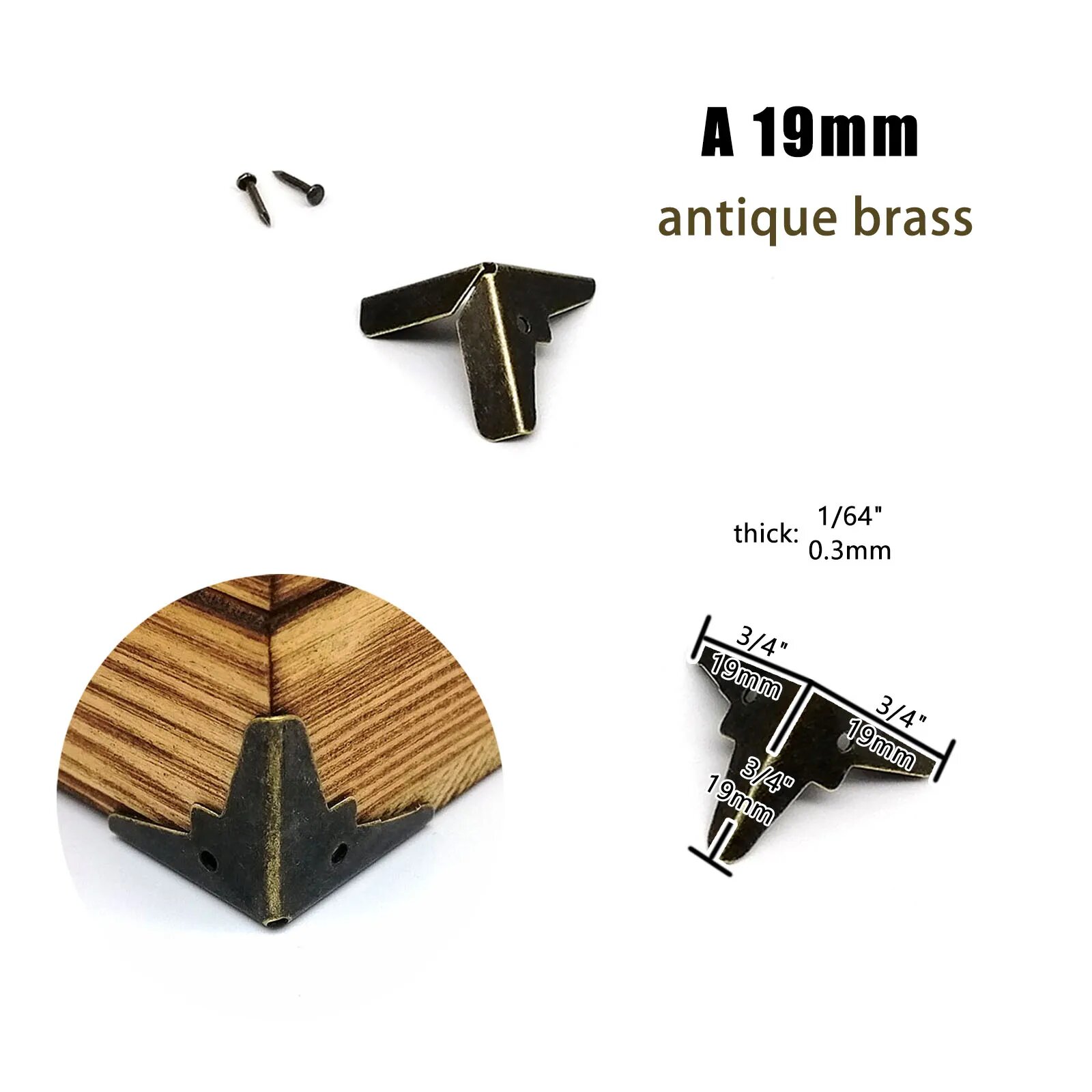 Угловые накладки A 19mm antique brass