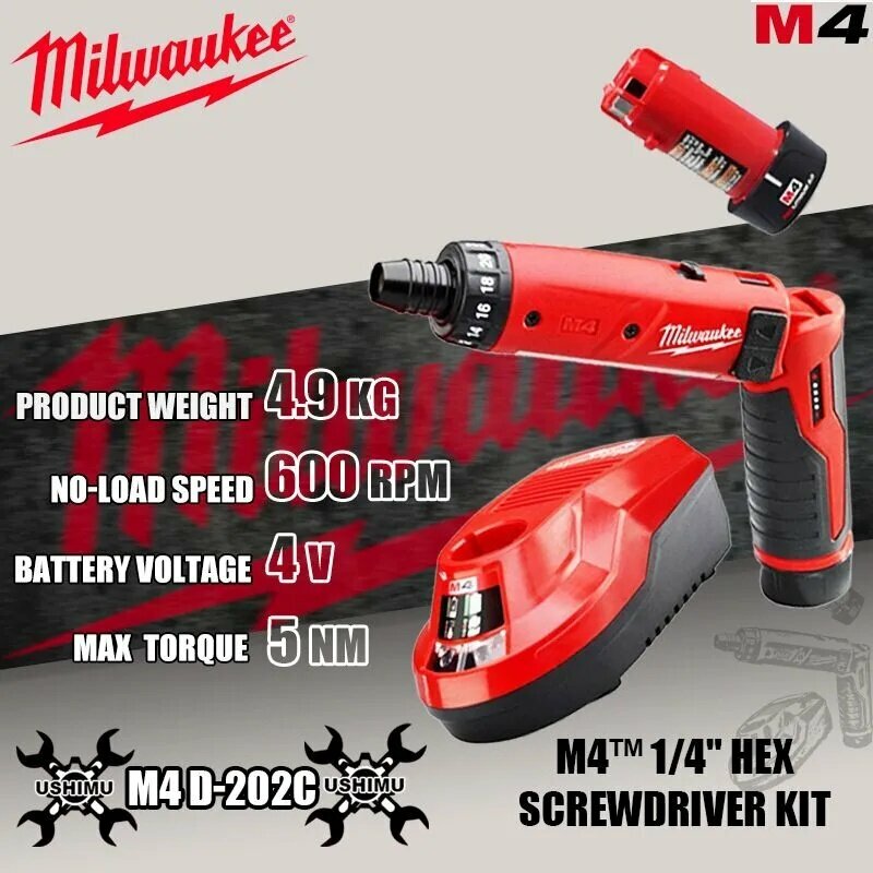 Milwaukee M4 D-202C/2101 Набор шестигранных отверток M4 1/4in