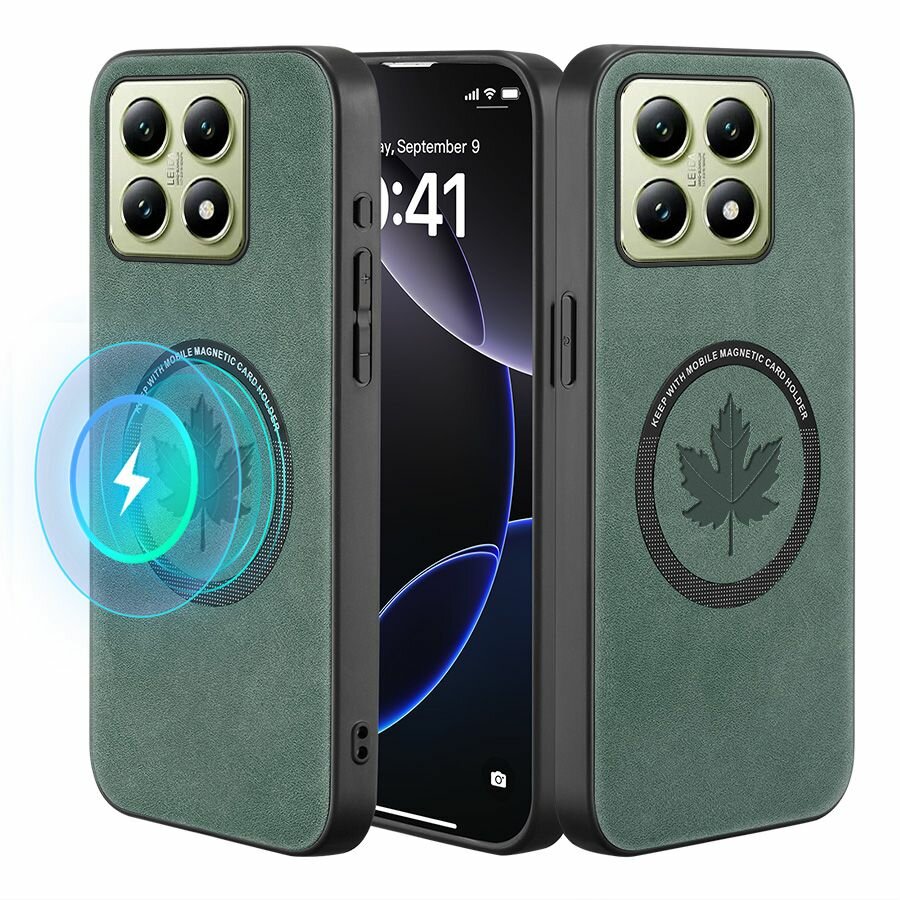 Рисунок кленового листа MagSafe чехол для Xiaomi 14T(Сяоми 14T) Нескользящий и удобный