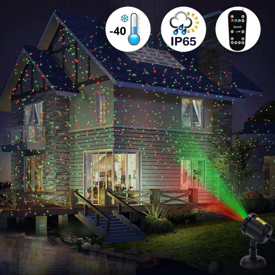 Проектор новогодний лазерный Garden RG X-30P-D для дома и улицы