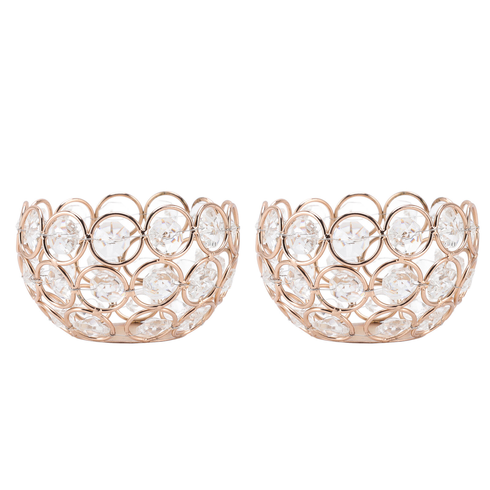 2 шт. хрустальные металлические чашеобразные подсвечники с круглым противоскользящим основанием. Стильное и простое украшение для вечеринки, дома или офиса, подарок.