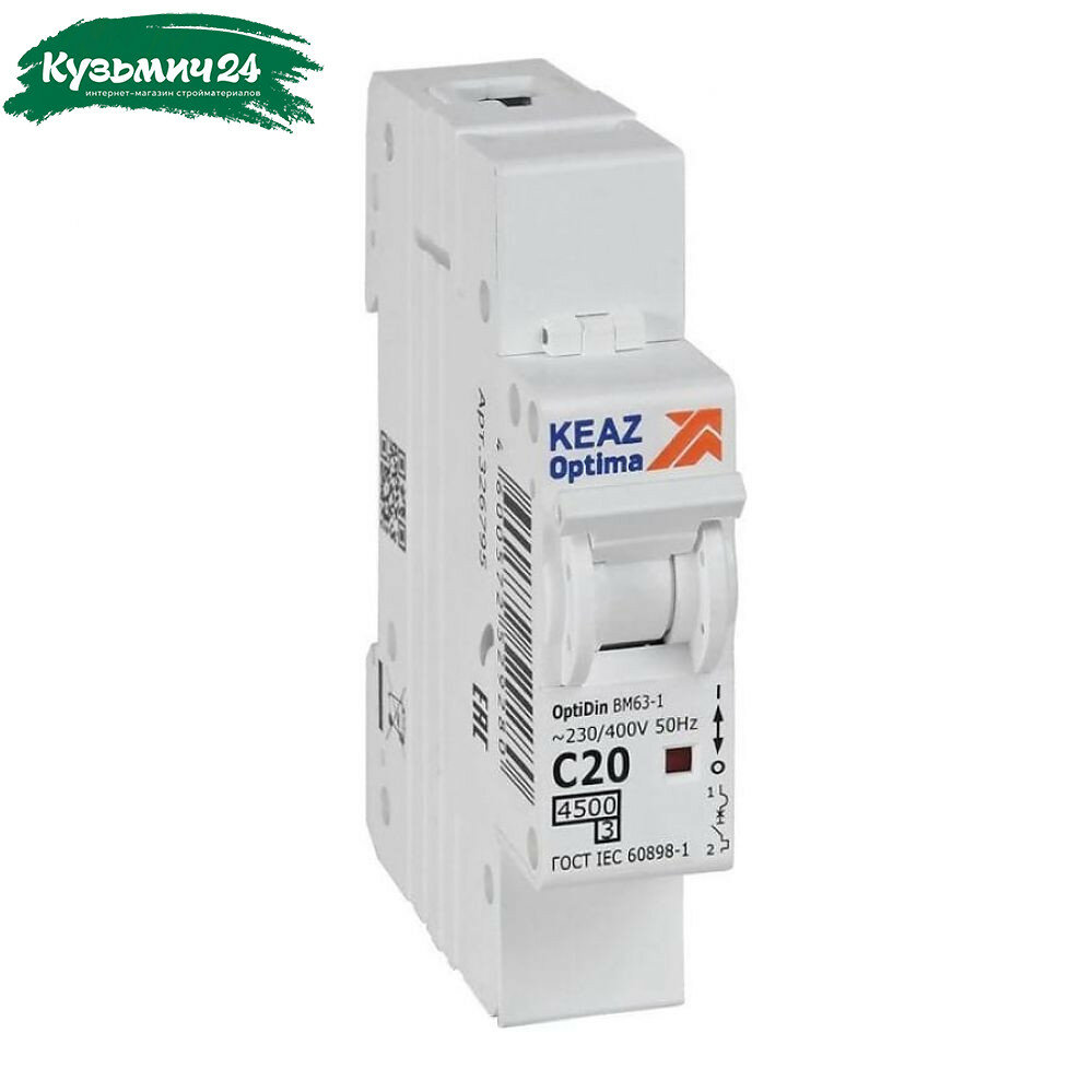 Автоматический выключатель КЭАЗ OptiDin BM63 1P 20А C 4,5кА AC