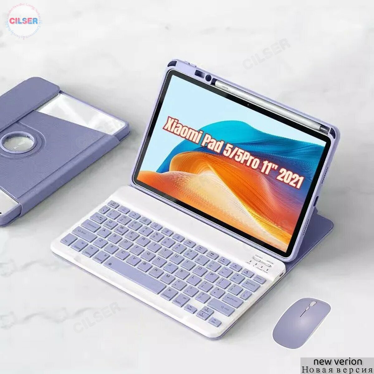 Вращающийся на 360 чехол клавиатура для Xiaomi Pad 5/5 Pro 11 2021 с мышью