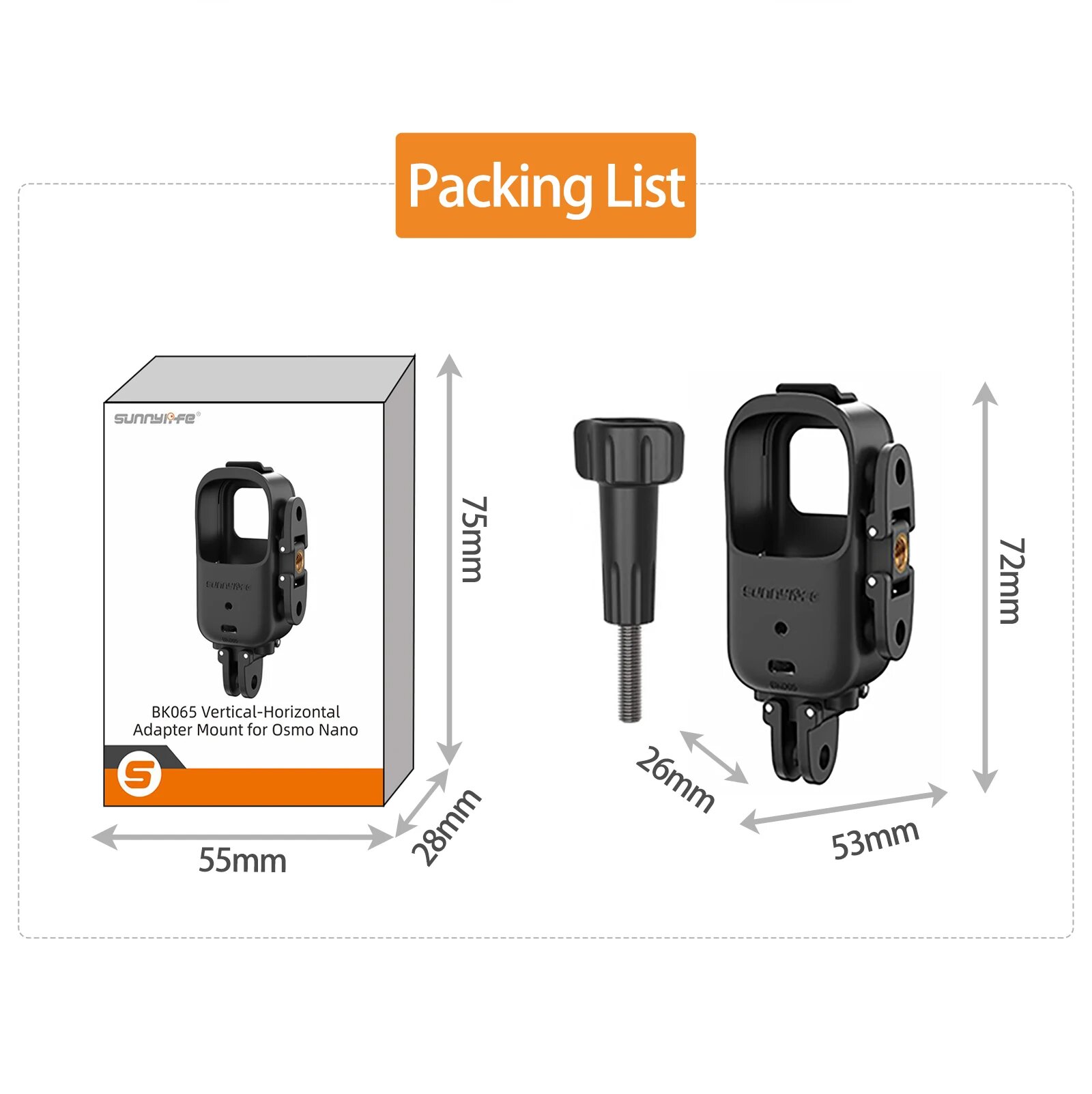 BEHORSE Кронштейн для DJI Osmo Nano