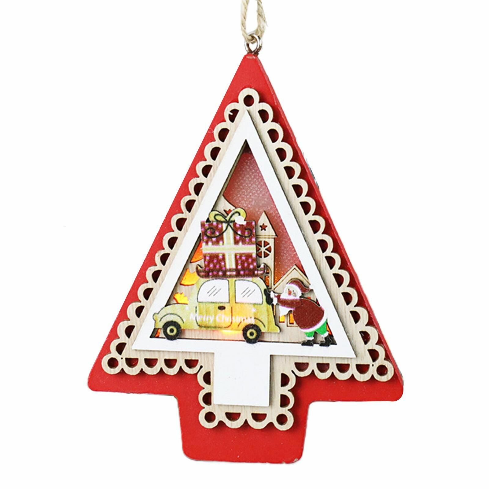 Деревянная подвеска в виде рождественской елки-Christmas tree
